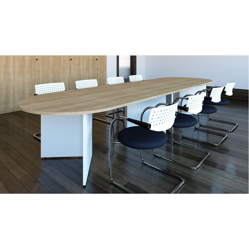 G5 Quiver D-End Boardroom Table – Beech Finish | Nutrend